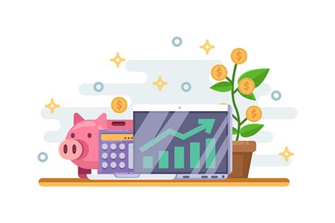 투자 및 금융 성장 사업 개념입니다 돼지 저금통 돈 나무 및 금융 그래프입니다 벡터 일러스트입니다 0명에 대한 스톡 벡터 아트 및 기타 이미지 Istock