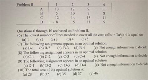 solved questions 6 through 10 are based on problem ii 6
