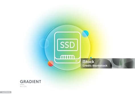 Ssd 라인 아이콘입니다 컴퓨터 메모리 구성 요소 기호입니다 데이터 스토리지 그라디언트 흐림 버튼 벡터 0명에 대한 스톡 벡터 아트 및 기타 이미지 Istock