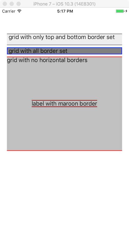 Xamarinforms How Can I Add A Border To The Top And Bottom Of An Ios Grid In Xamarin Stack