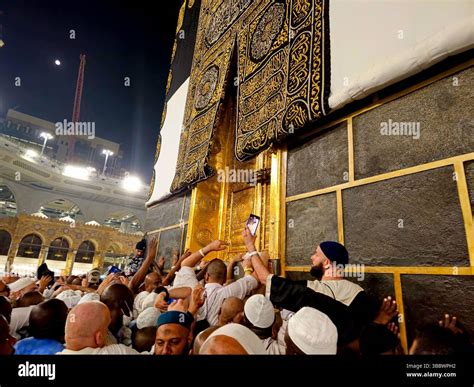 Mecca Saudi Arabia June 20 2024 The Golden Door Of The Holy Kaaba In