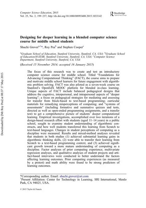 PDF Designing For Deeper Learning In A Blended Computer Structs