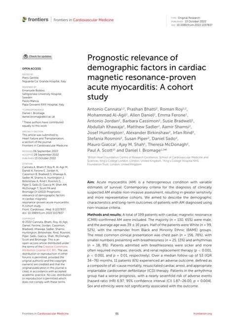 Pdf Prognostic Relevance Of Demographic Factors In Cardiac Magnetic