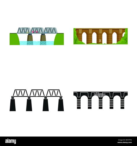 Vector Design Of Connection And Design Sign Set Of Connection And Side Stock Vector