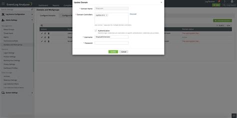 Domain And Accounts Admin Settings Manageengine Eventlog Analyzer Help