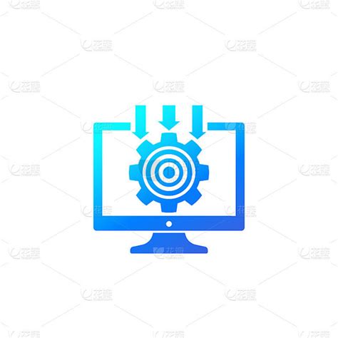 集成系统，计算机技术图标带渐变