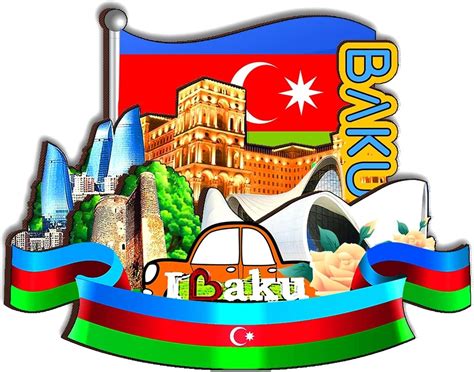 Baku Azerbaijan Magnet Fridge Magnet Wooden 3d Landmarks