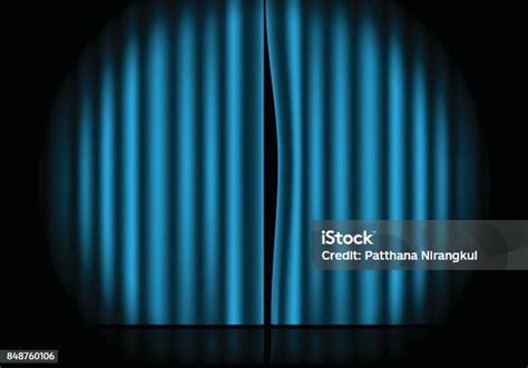 블루 커튼 무대 자리 빛 디자인 럭셔리 배경 벡터 일러스트와 함께 커튼에 대한 스톡 벡터 아트 및 기타 이미지 커튼 0명 Classical Concert Istock