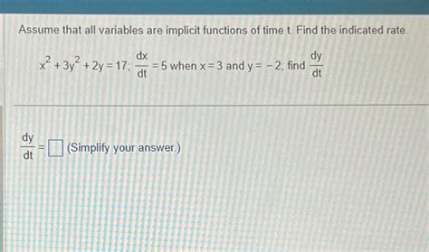 Solved Assume That All Variables Are Implicit Functions Of
