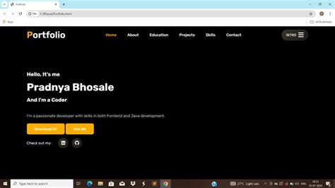 Pradnya Bhosale On Linkedin Bharatintern Webdevelopment Internship Html Css