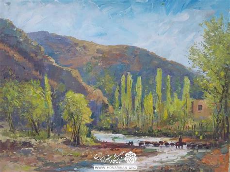 تابلو نقاشی طبیعت دره آل نمایشگاه هنر ایران