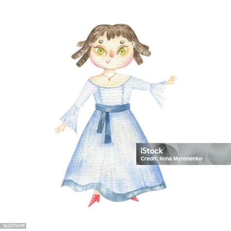 손으로 그린 공주 그림 아름다움 인형 귀여운 유치한 클립 아트 여왕 예술 긴 머리에 밝은 드레스를 입은 행복한 소녀 경외감에 대한 스톡 벡터 아트 및 기타 이미지 Istock