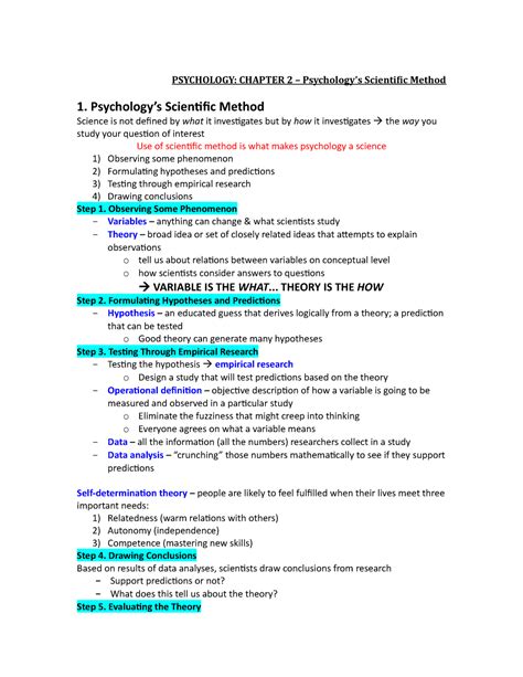 Chapter 2 Notes Scientific Methods Psychology Chapter 2 Psychologys Scientific Method 1