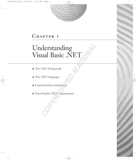 Pdf Understanding Visual Basic Net Copyrighted Material