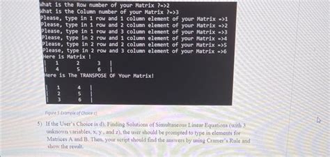Solved Objective Create A C Script That Will Perform Matrix