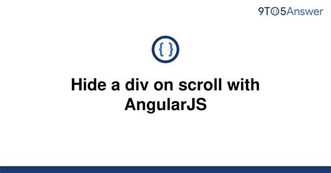 How To Hide Div On Scroll
