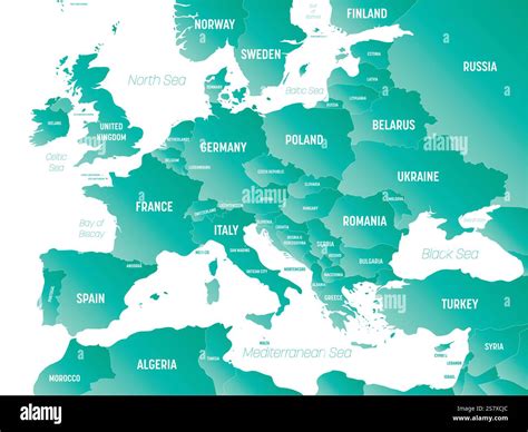 Europe High Detailed Political Map Of European Continent With Country