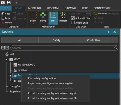 import kuka configuration safety workspace etc extensions and python add ons visual