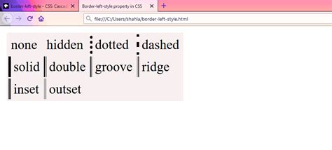 CSS Border Left Style Property Studytonight CSS Border Left Style Property Studytonight