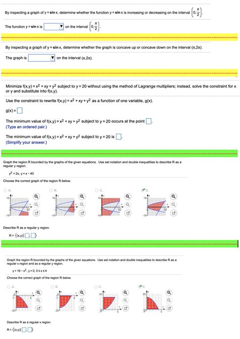 Solved By Inspecting A Graph Of Y Sin X Determine Whether Chegg Com
