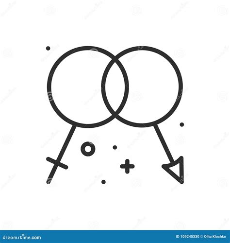 Gender Line Icon Men And Women Sex Sign And Symbol Female Male Couple Relationship Theme