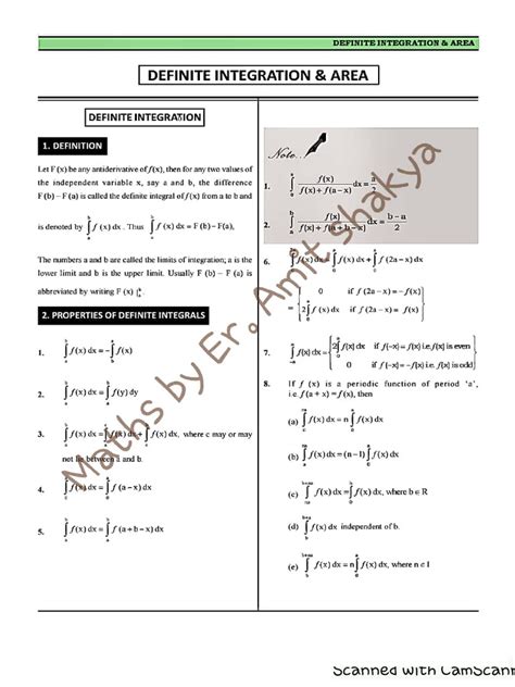 Notes Application Of Integrals Pdf