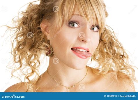 Face Of A Funny Beautiful Woman Stock Image Image Of Funny Happy