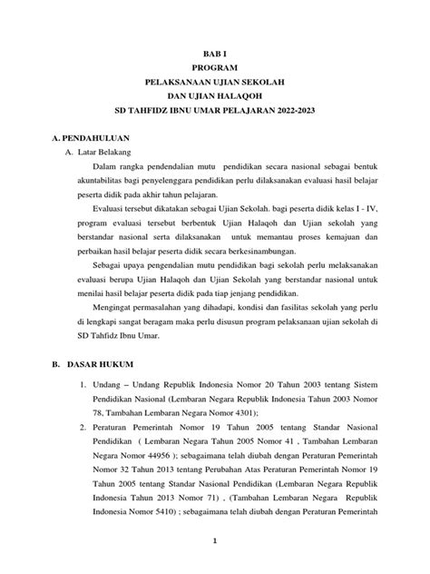 Proposal Uts Semester 1 Sdt Ibnu Umar Pdf