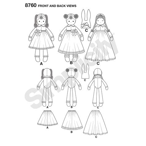 Simplicity Us8760os Stuffed Doll Toy Sewing Pattern Kit By Elaine Heigl