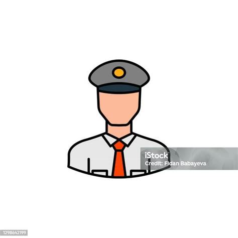 아바타 경찰관은 아이콘을 간략하게 설명합니다 웹 로고 모바일 앱 Ui Ux에 표시 및 기호를 사용할 수 있습니다 가공의 인물에