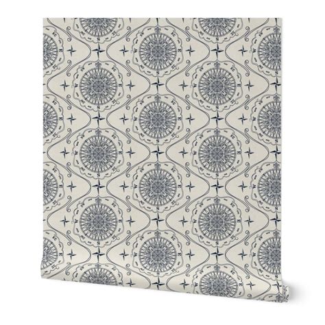 Compass Rose Wallpaper Spoonflower