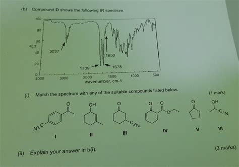 Solved B Compound D Shows The Following IR Spectrum I Chegg Com