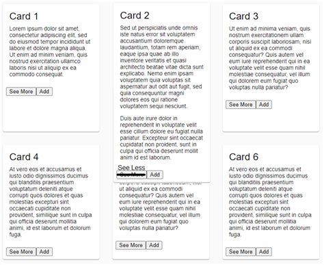 Css Mat Card See More Button To Overlap The Card Under It Stack