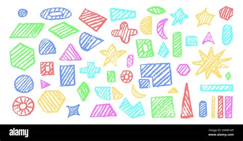 Set Of Basic Geometric Shapes Circle Square Rectangle Triangle And