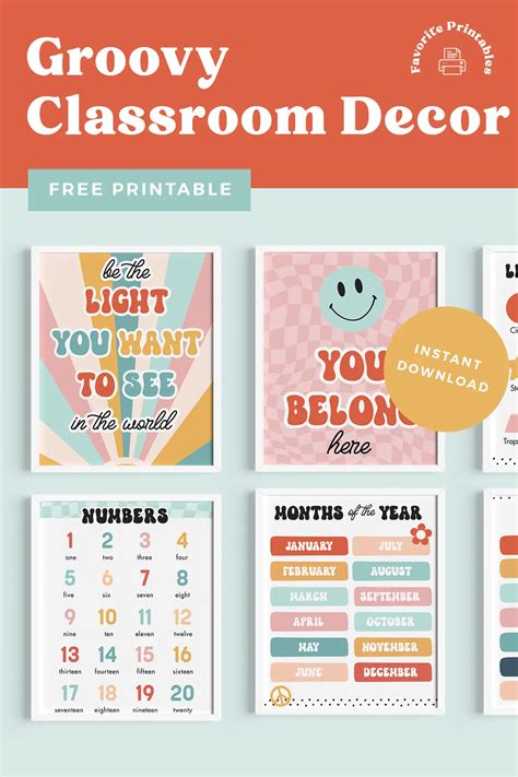 Free Printable Groovy Classroom Decor Favorite Printables