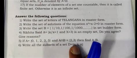 Equal Sets It Is Denoted By Ab17 If The Number Of Elements Of A Set