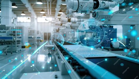 Fully Automated Modern Pcb Assembly Line Equipped With Advanced High Precision Robot Arms At