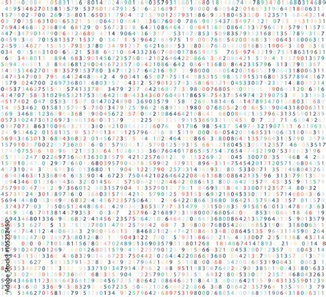 Color Matrix Background With Digits Computer Code For Encrypting And Encoding Data Code