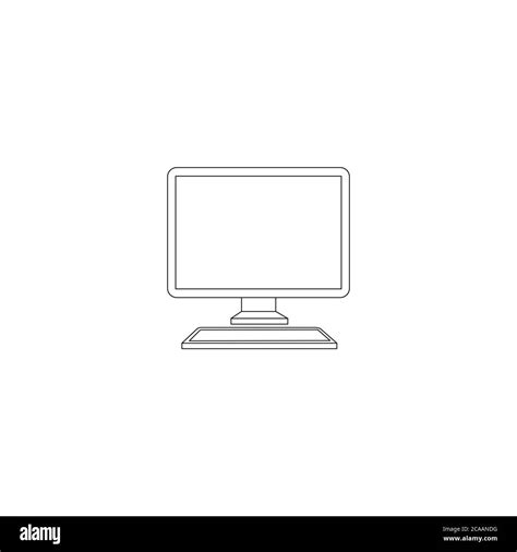 Computer Monitor Vector Desktop Computer Monitor Icon Outline Vector Sign Linear Style
