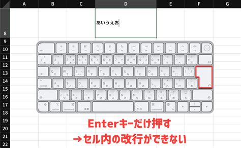 macアプリ 「excel」セル内で改行する itea3 0