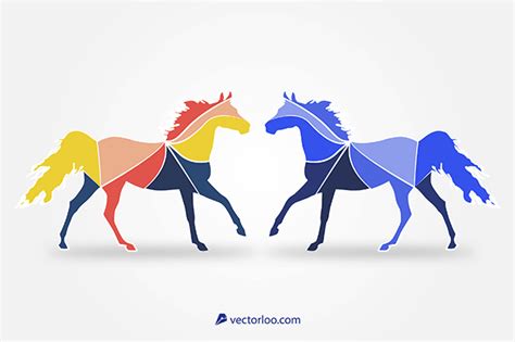 وکتور اسب رنگی 10 Moose Art Animals Art