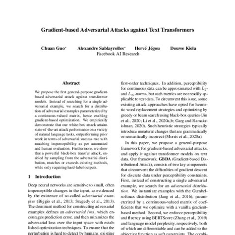 Gradient Based Adversarial Attacks Against Text Transformers Acl Anthology