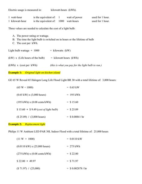 Electric Usage Is Measured In Kilowatt Hours KWh 1 Watt Hour