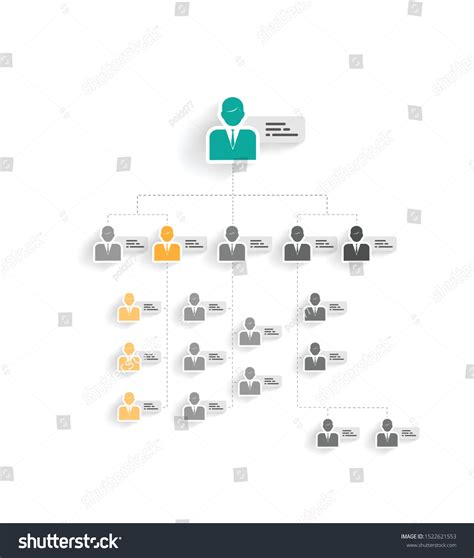 Organization Chart Template Simple Manager Icons 库存矢量图（免版税）1522621553 Shutterstock
