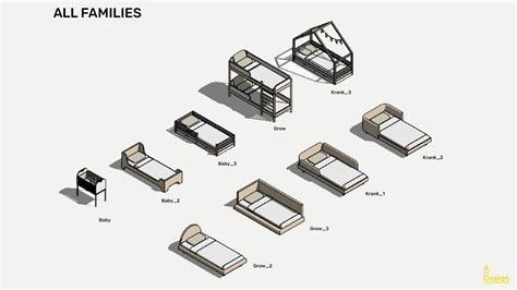 Small Beds Pack Of Revit Families 3d Model Cgtrader