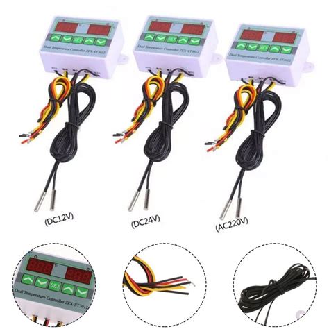 Digital Dual Temperature Controller Two Relay Outputs Thermostat 12v 24v 220v 14 75 Picclick Ca