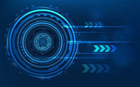 Premium Vector Blue Technology Circle And Computer Abstract