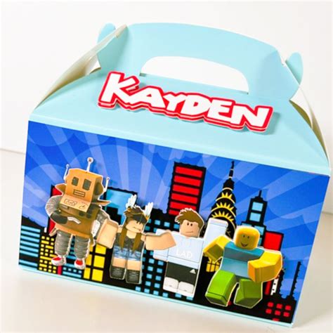 Gable Box Roblox Roblox Birthday Party Roblox Favor Boxes Roblox Gable Boxes Roblox Etsy