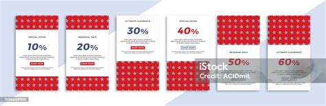 별 기하학적 패턴이있는 수직 프로모션 웹 배너 세트 애국적인 판매 및 소셜 미디어 모바일 앱 이야기에 대한 할인 프로모션 배경 벡터 편집 가능한 배경 Eps 10 개념에