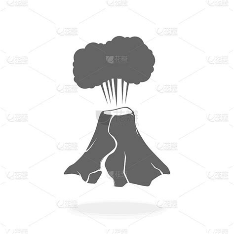 火山图标黑色剪影矢量插图标志符号